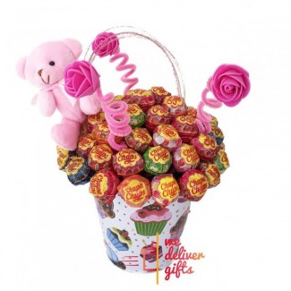 Chupa Chups decorated Bucket | WeDeliverGifts