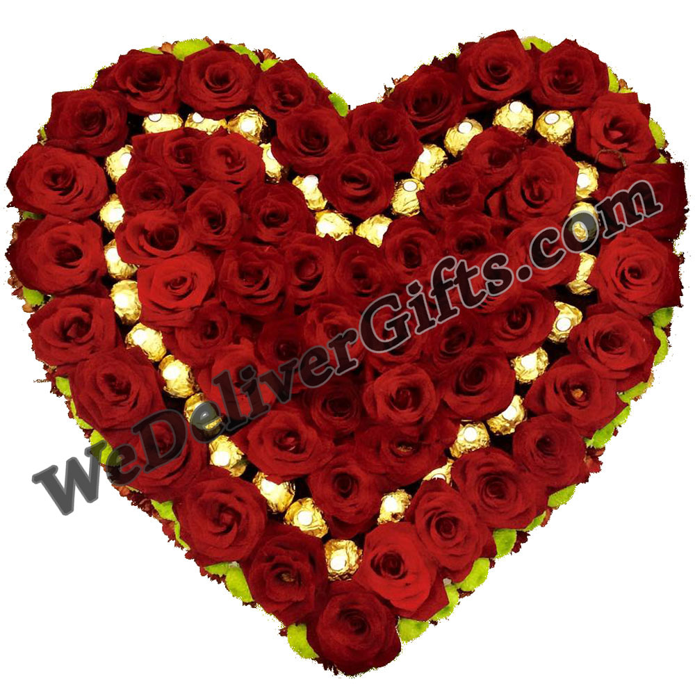 Heart Roses And Chocolate | WeDeliverGifts