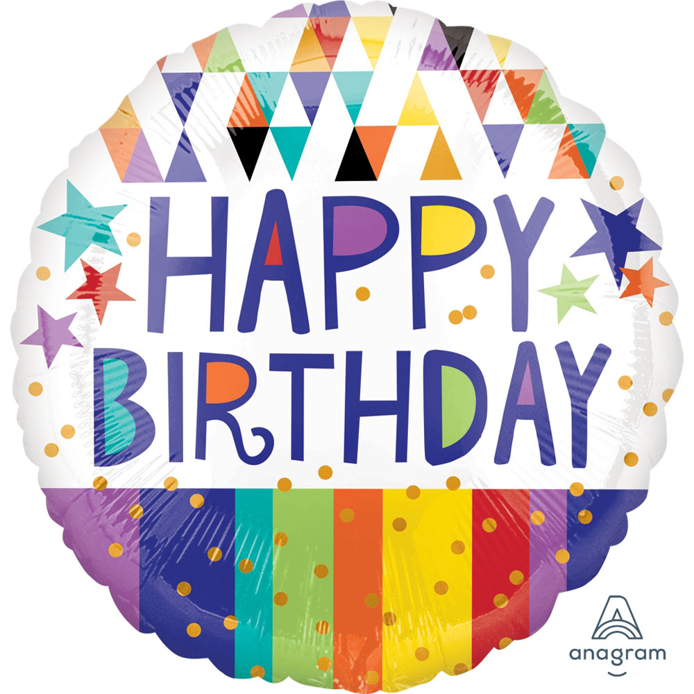 Happy Birthday Triangles Stripes and stars… | WeDeliverGifts