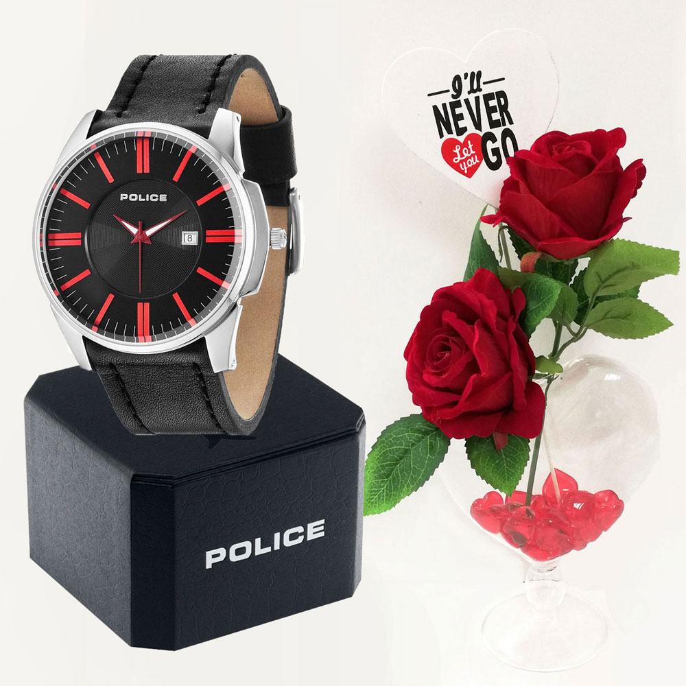 Mens Police Governor Watch Valentine Package | WeDeliverGifts