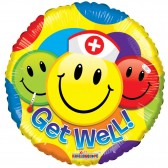 Get Well Smiley Helium Balloon | WeDeliverGifts
